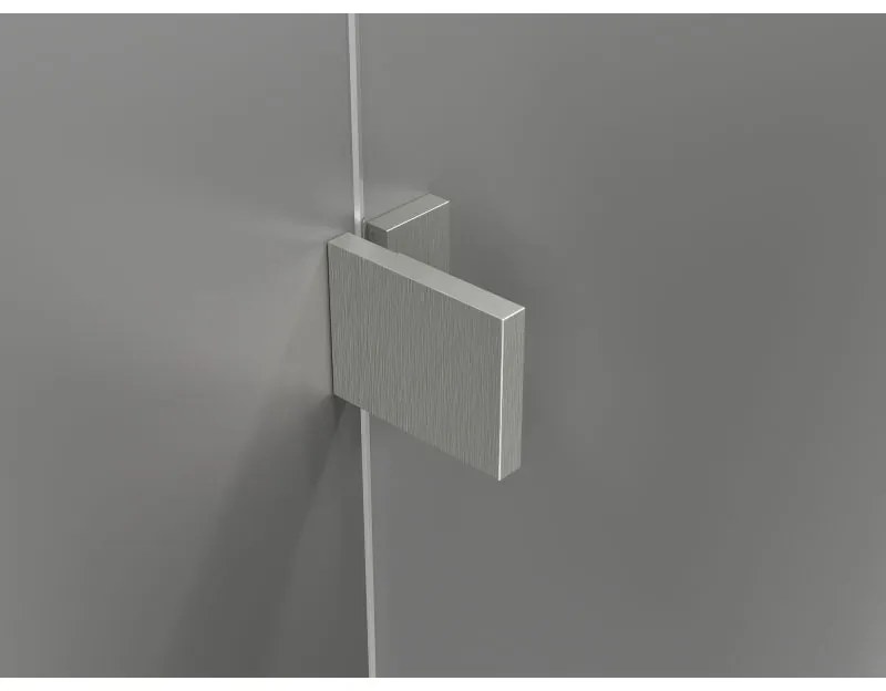 Mexen Lunar, L půlkruhový výklopný sprchový kout 90 x 90 cm, 8mm čiré sklo, ocelový profil, 833L-090L-090P-97-00