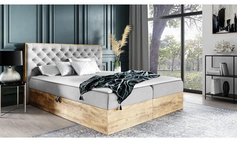 Kontinentální postel Madaris 3, Rozměr postele: 160x200, Barva:: dub wotan + Faro 14