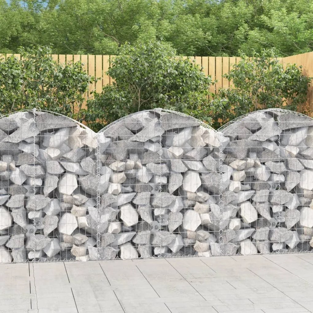 Klenutý gabionový koš 100 x 30 x 100/120 cm pozinkované železo 153425