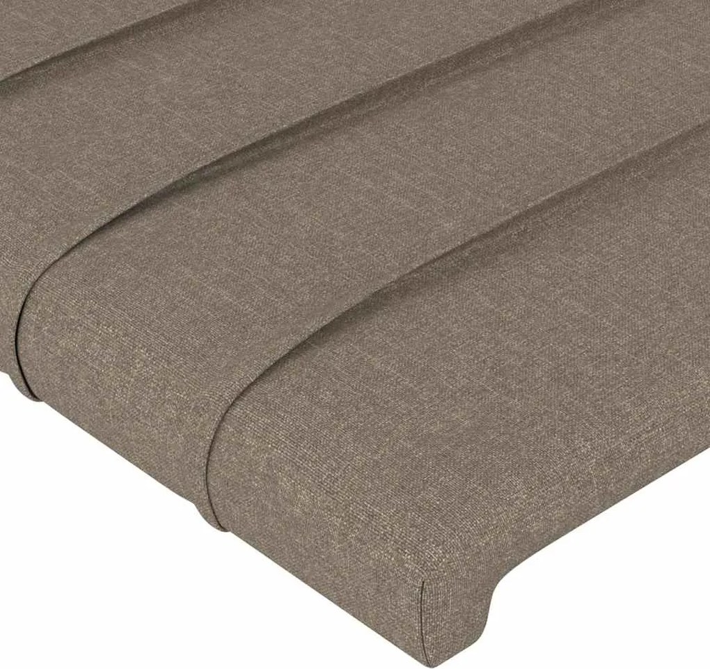 Čelo postele s LED taupe 160x5x118/128 cm textil 3122574
