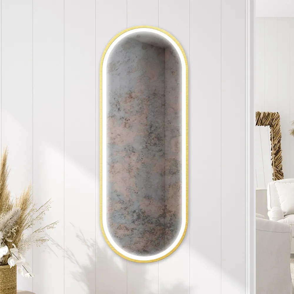 Zrcadlo Zeta Gold LED - antique Rozměr: 40 x 60 cm