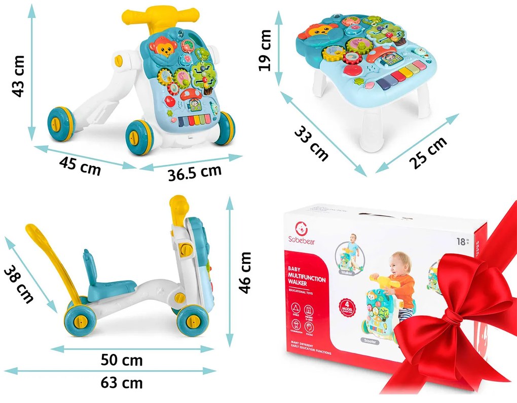 Ricokids vzdělávací stůl 4 v 1 zelený 781500