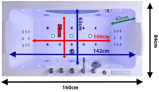 BPS-koupelny Hydromasážní vana HYD-IR933B-WH 160x84 BÍLÁ s ohřevem vody