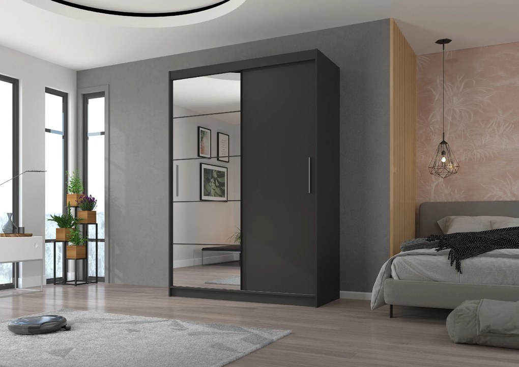ADRK Furniture Posuvná skříň se zrcadlem ESTI 150 SW-ESI-150-AN