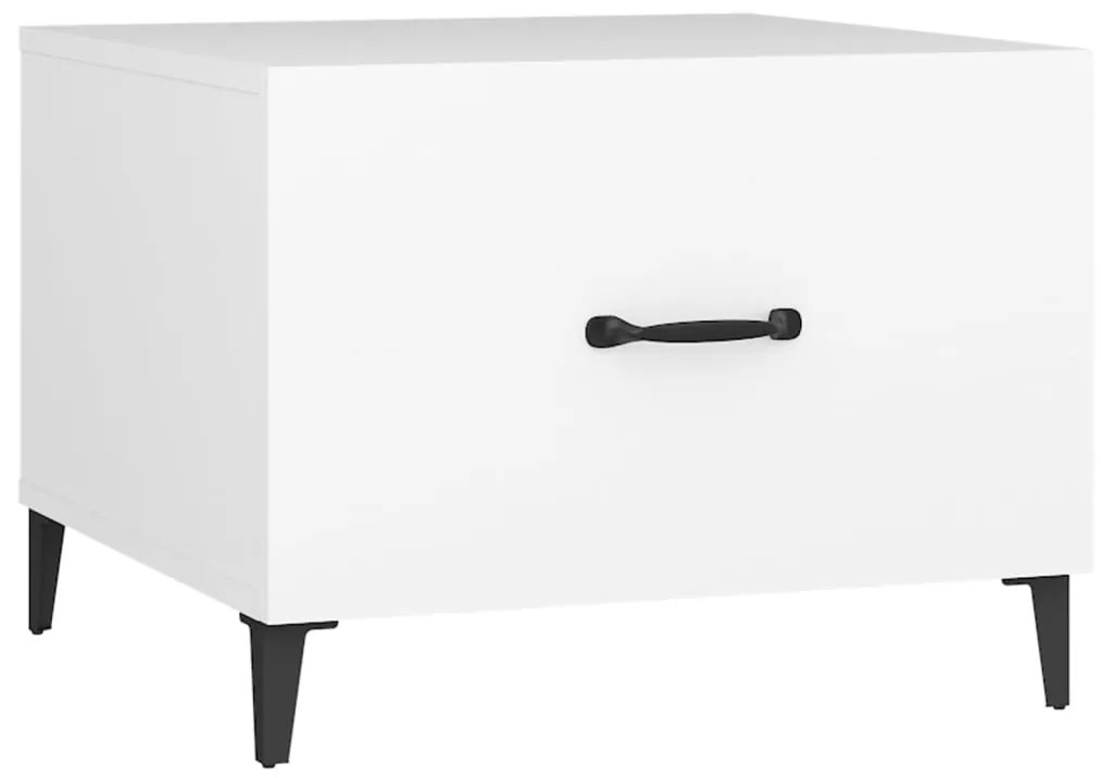 Konferenční stolek s kovovými nohami bílý 50 x 50 x 40 cm - Default Title