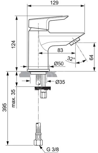 Ideal Standard Tesi Umyvadlová baterie bez odtokové garnitury A6568AA