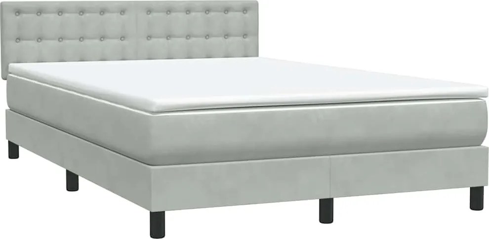 Box spring postel s matrací světle šedá 160x210 cm samet 3316599