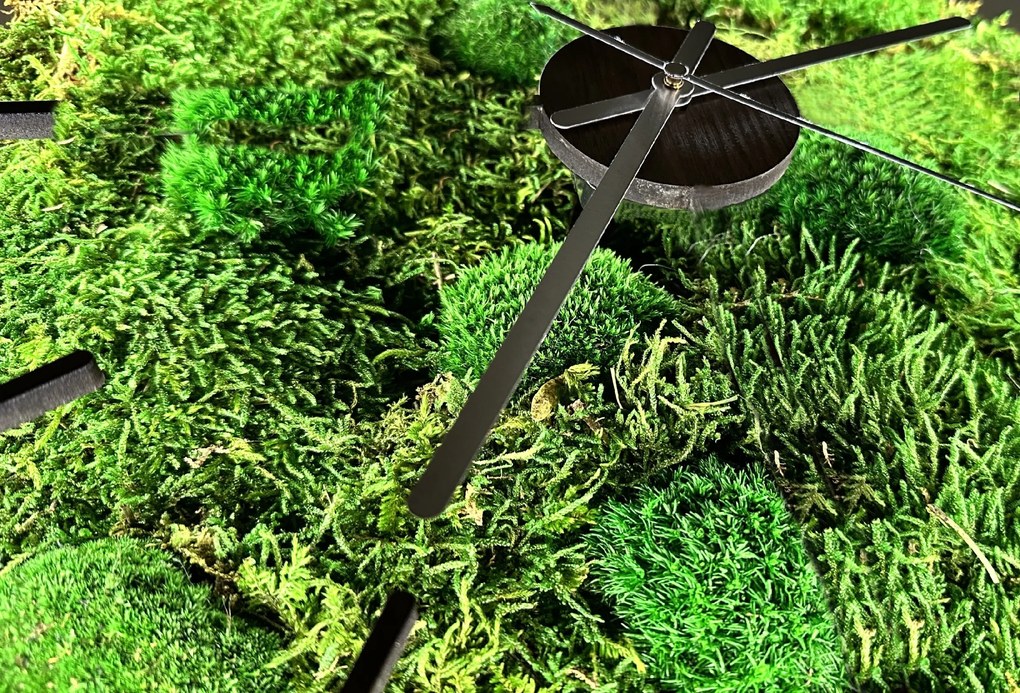 Li-Go "Mechové kopečky" světelné hodiny 12V/230V/Powerbanka 50 cm varianta napájení svítidla: 12V s externím zdrojem (s přivodním kabelem), Provedení rámu, povrchu: dub