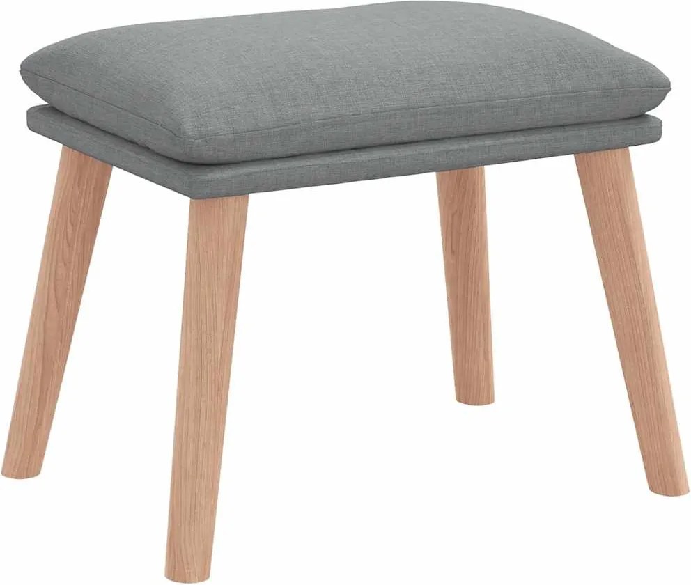 Relaxační křeslo s podnožkou světle šedé textil 3315149