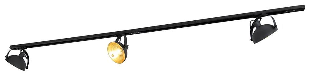 1-fázový kolejnicový systém se 3 nastavitelnými černými reflektory - Magnax