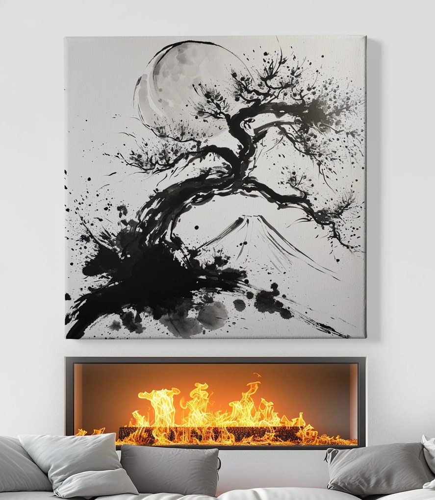 Obraz na plátně - Strom života Japonský minimalismus FeelHappy.cz Velikost obrazu: 100 x 100 cm