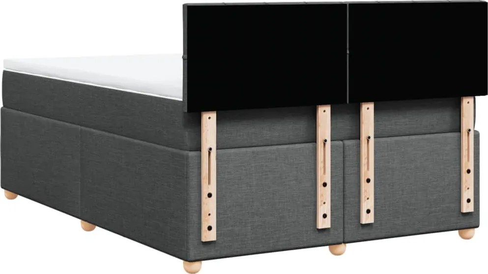 Box spring postel s matrací tmavě šedá 140x200 cm textil 3286704