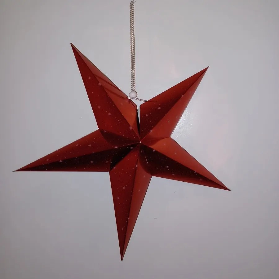 Vánoční papírová hvězda do okna 45 cm, 5cípá, červená