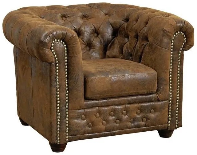 Askont Chesterfield Oxford: Křeslo 1M Brown