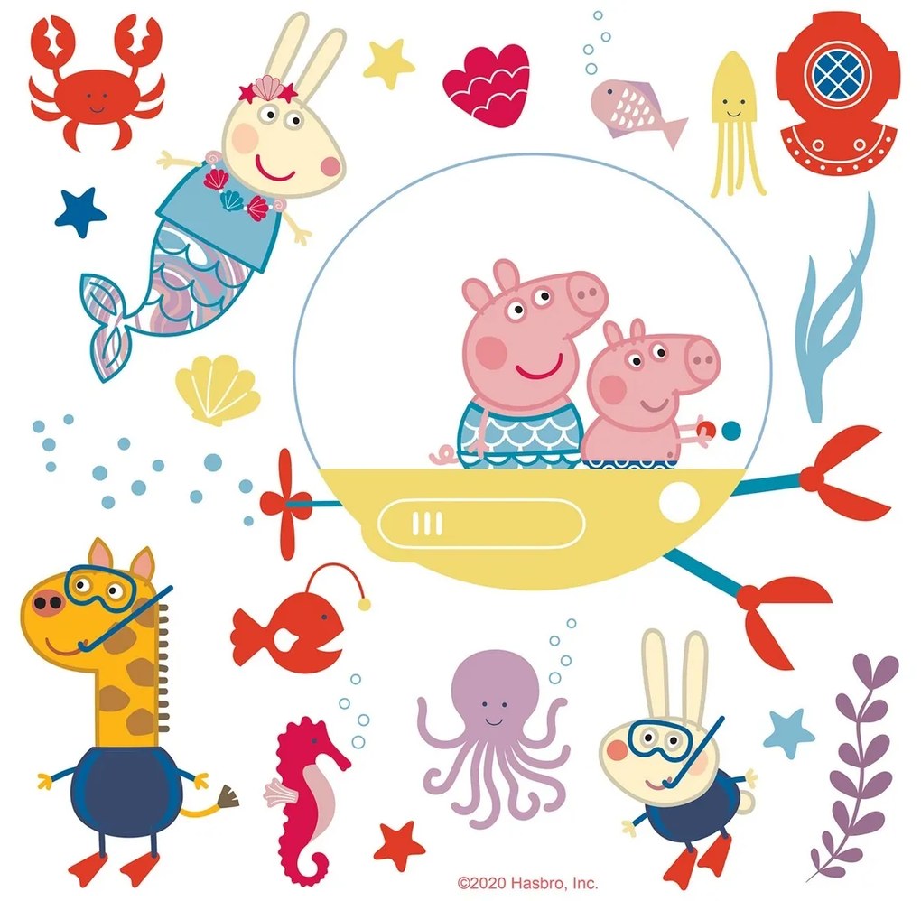 Samolepicí dekorace Peppa pig Sea, 30 x 30 cm