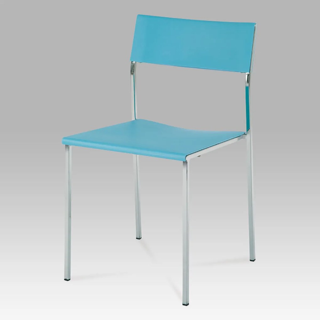 Artium Židle plastová modrá / chrom - CT-222 BLUE
