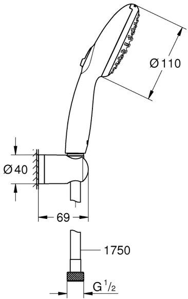 GROHE 279502431 - Sprchový set VITALIO START 110 110 mm černá