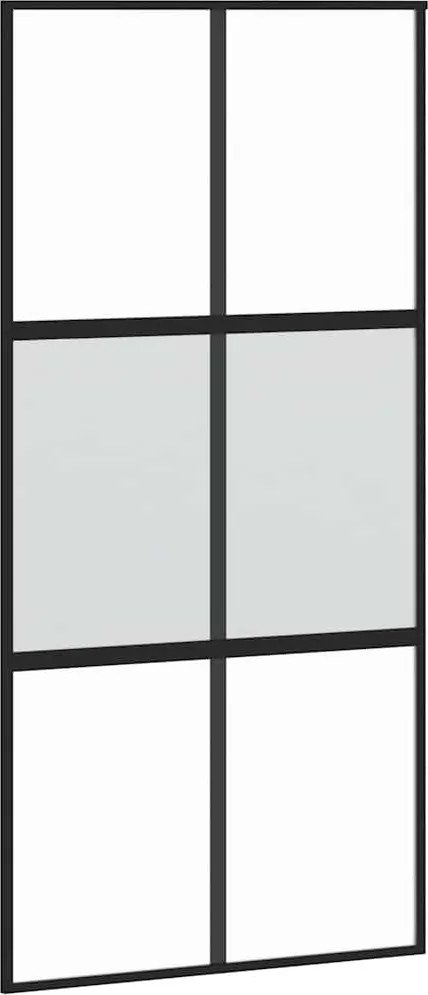 Posuvné dveře se sadou kování černé 102,5x205 cm Tvrzené sklo 3375885