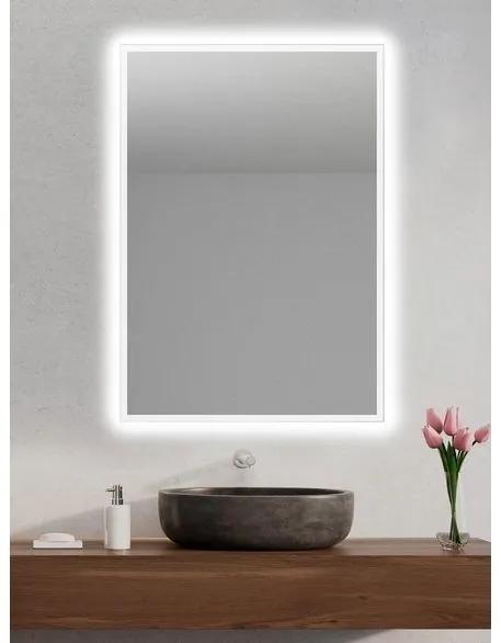 Amirro Moonlight Zrcadlo 100 x 70 cm s LED podsvíceným pískovaným okrajem, 411-002