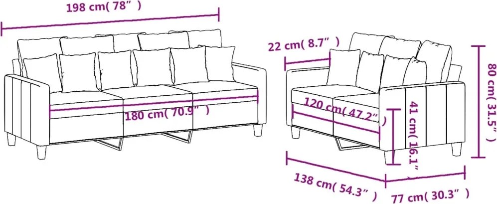 2dílná sedací souprava s poduškami tmavě šedá textil 3201665