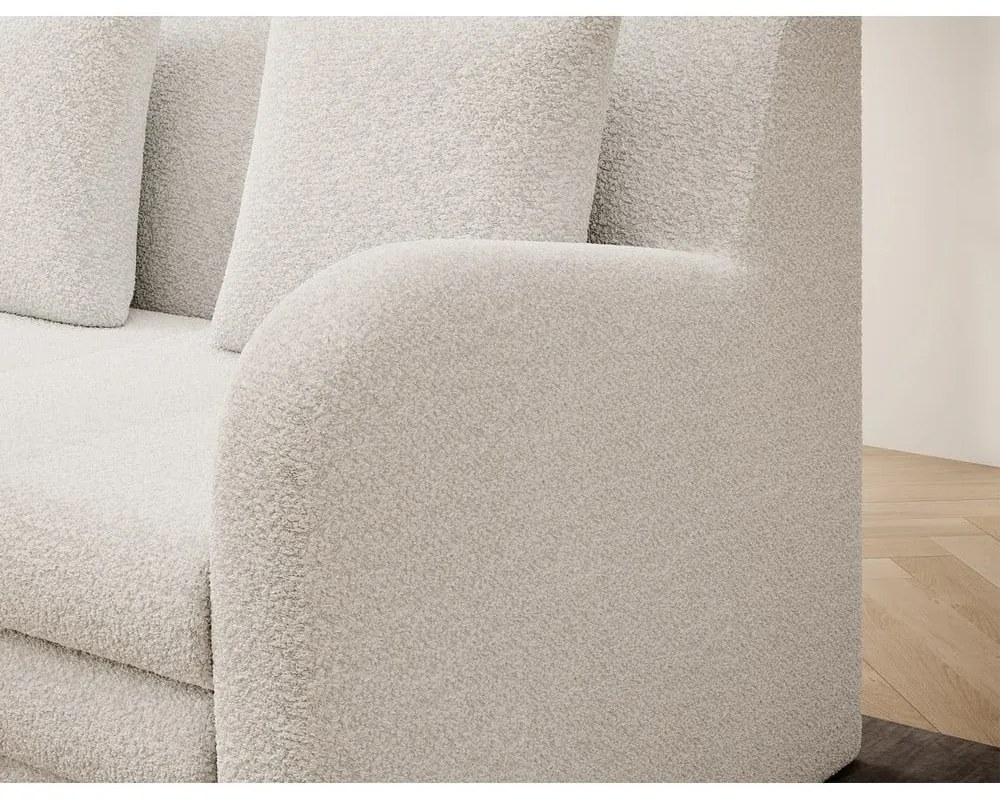 Bílá rozkládací/s úložným prostorem pohovka z textilie bouclé 130 cm Ario - II. jakost – ELTAP