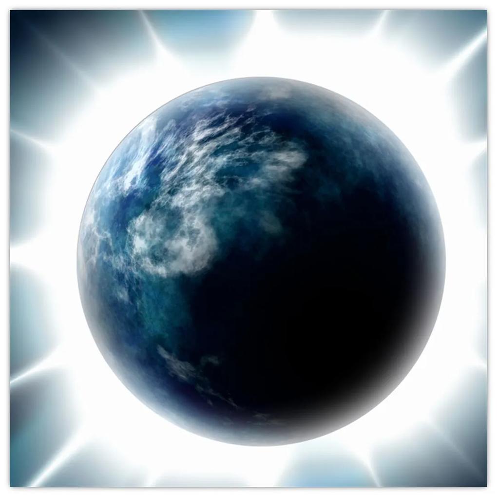 Obraz ozářené planety (30x30 cm)