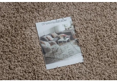 Dywany Luszczow Dětský kusový koberec SOFFI kulatý, shaggy 5 cm béžový Rozměr koberce: 120 cm KRUH