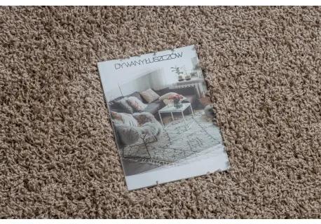 Dywany Luszczow Dětský kusový koberec SOFFI kulatý, shaggy 5 cm béžový Rozměr koberce: 160 cm KRUH