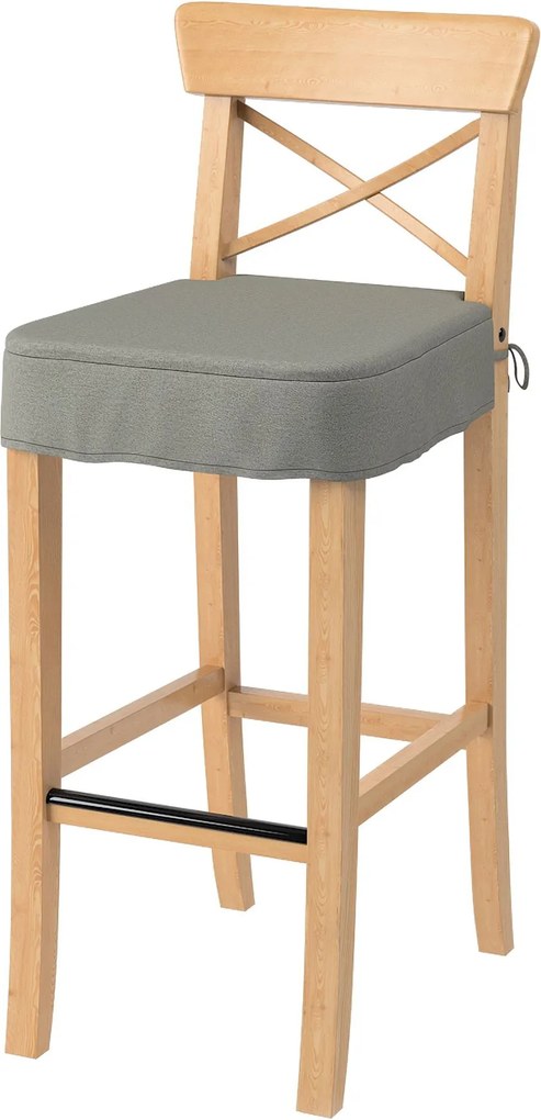 Sedák na židli IKEA Ingolf - barová barva šedá látka pletený vzor