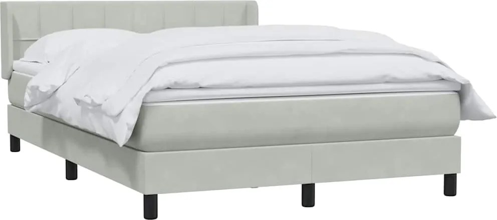 Box spring postel s matrací světle šedá 160x210 cm samet 3318117