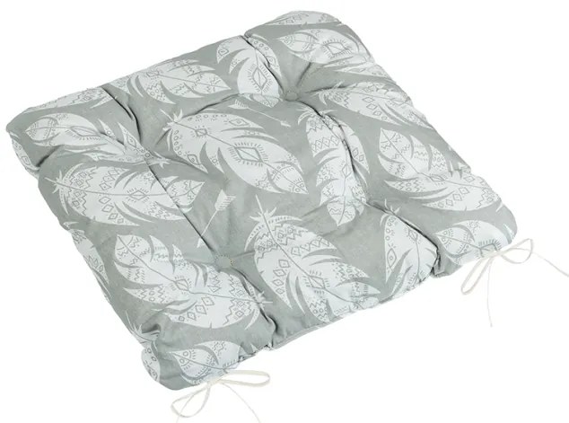 Bellatex Sedák Adéla prošívaný 40x40 cm Pírka šedá, bílá
