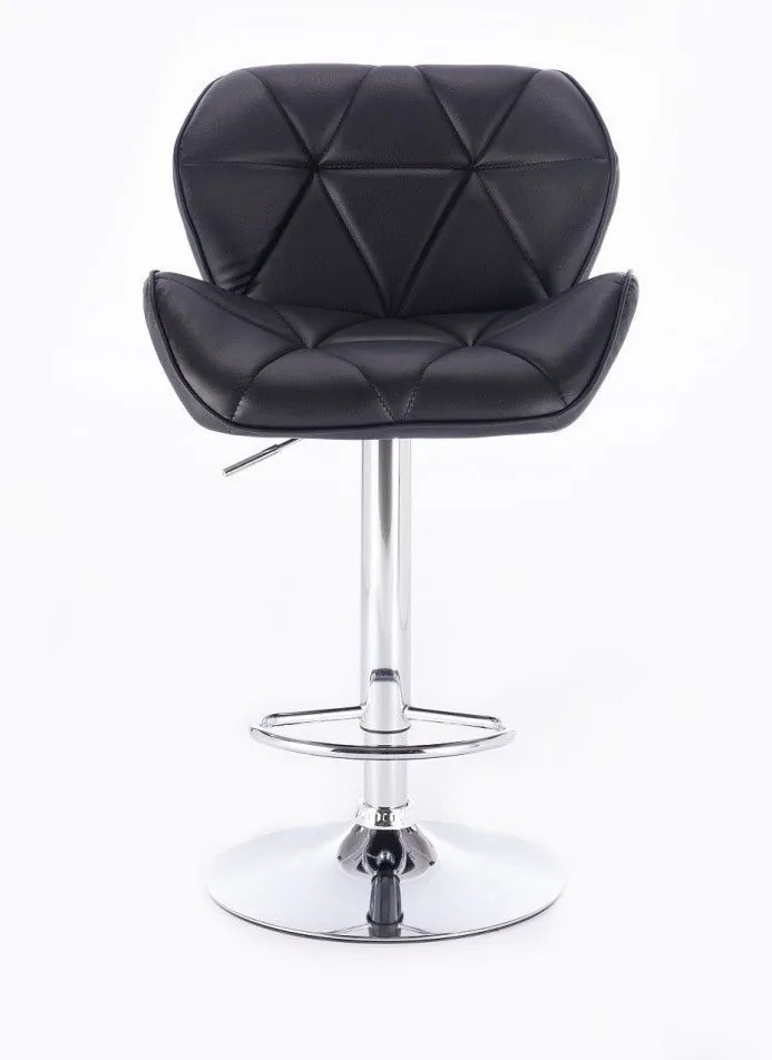 LuxuryForm DESIGN Barová židle MILANO na stříbrné kulaté podstavě - černá