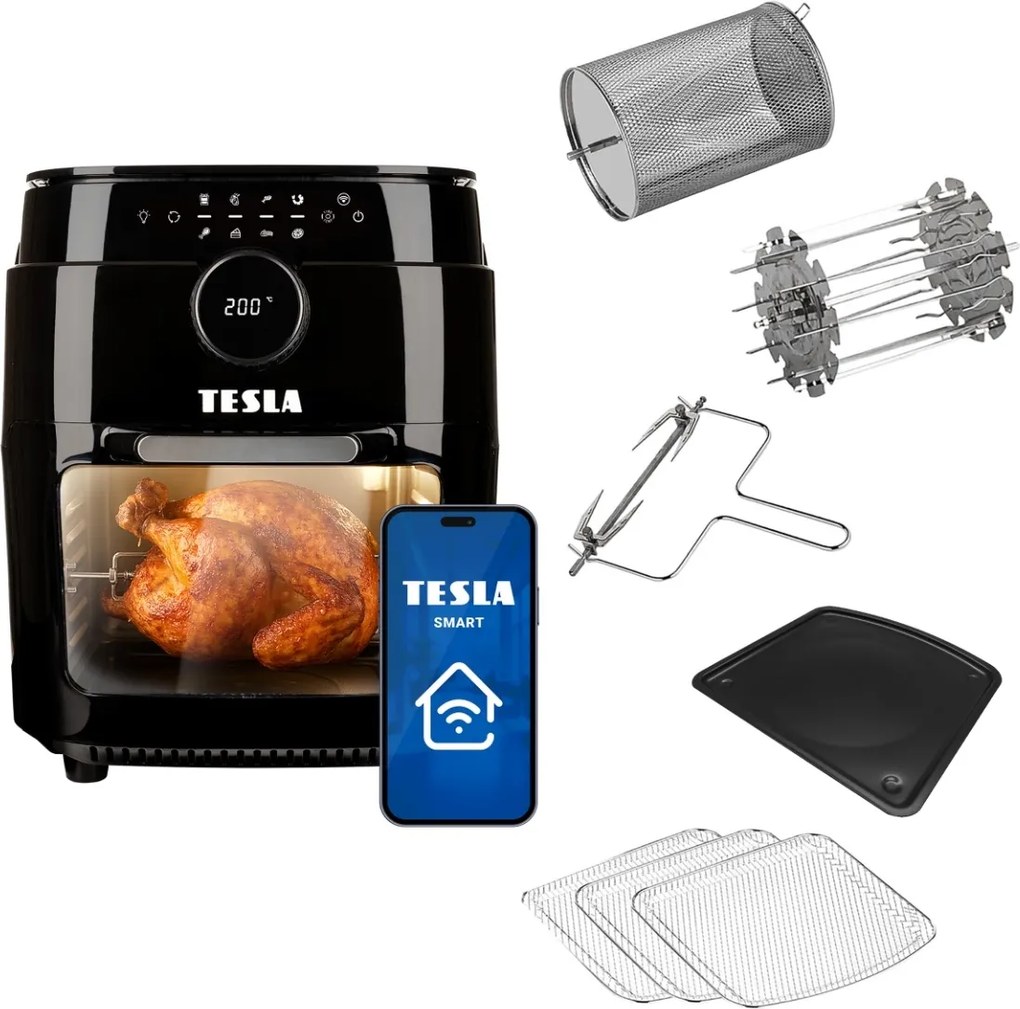 TESLA AirCook & Grill QG800 WiFi - multifunkční digitální horkovzdušná fritéza