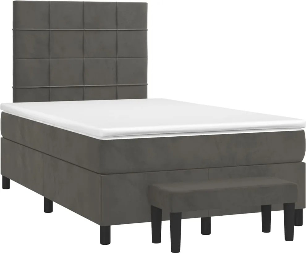 Box spring postel s matrací tmavě šedá 120 x 200 cm samet 3137834