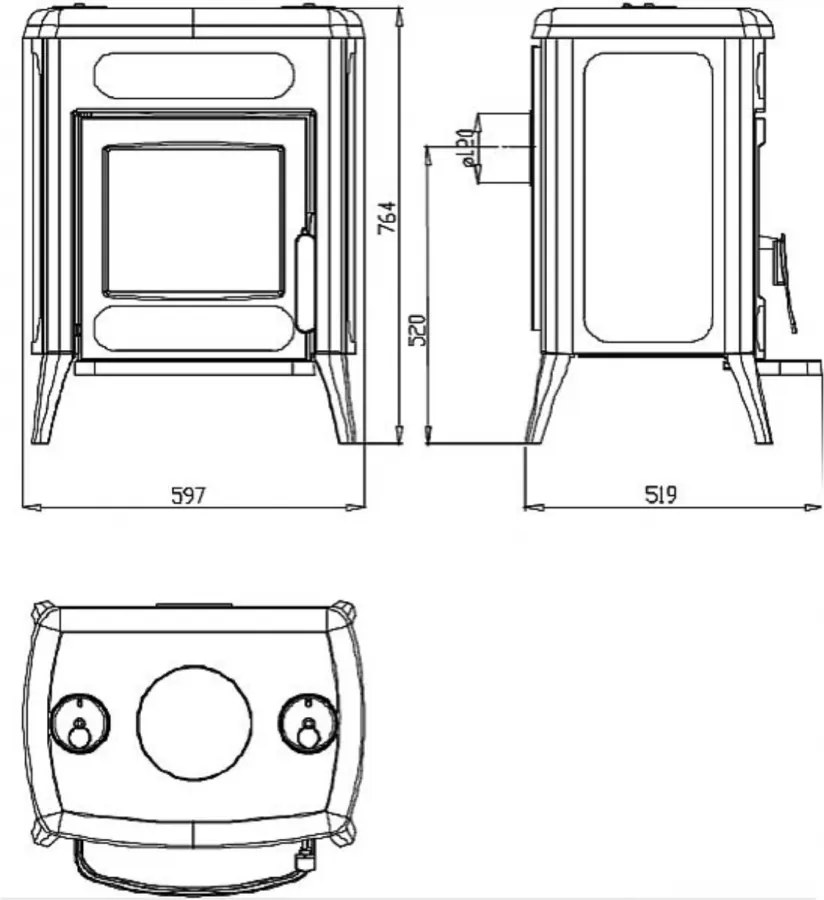 PLAMEN Litinová krbová kamna AMITY 3 N - černá