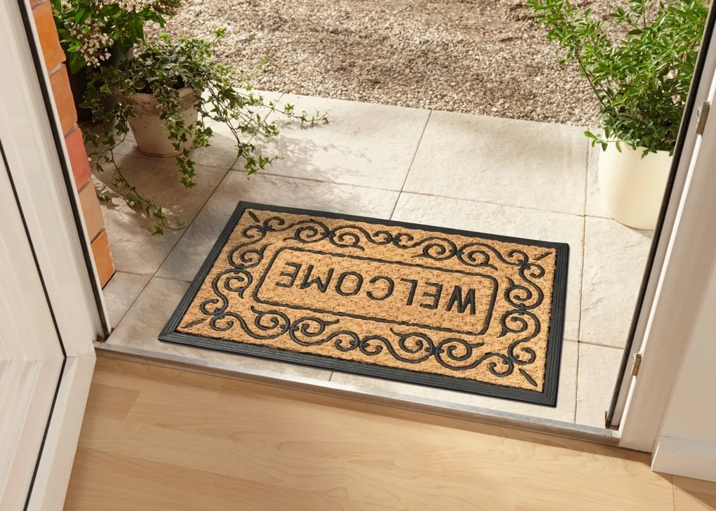 Hanse Home, Rohožka Welcome 105686 - na ven i na doma, 45x75, hnědá, chodba / předsíň