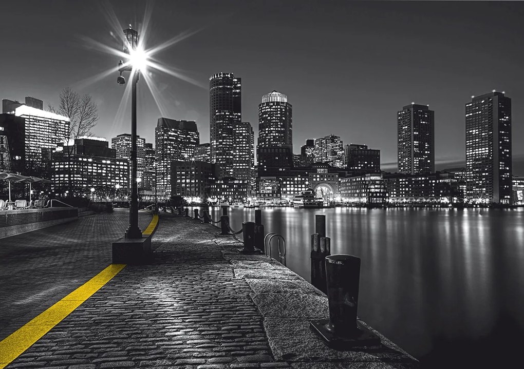 Fototapeta na zed' Noční Nábřeží Bostonu | 360 x 254 cm | DFTS1317