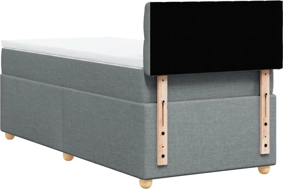 Box spring postel s matrací světle šedá 90x190 cm textil 3286542