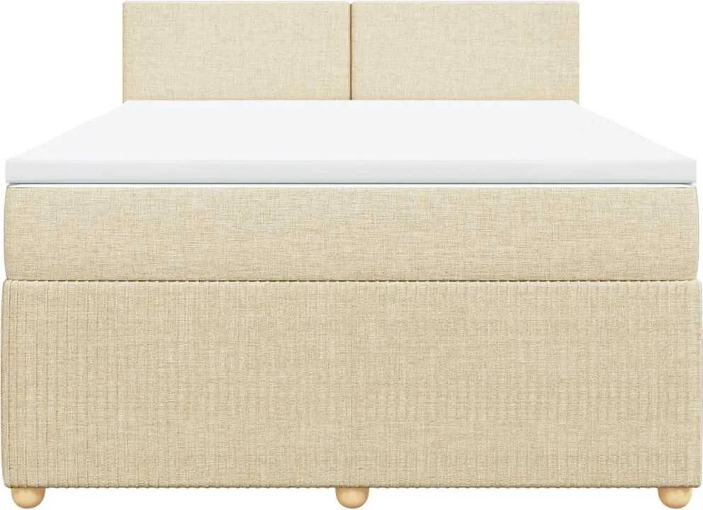 Box spring postel s matrací krémová 140x200 cm textil 3287477