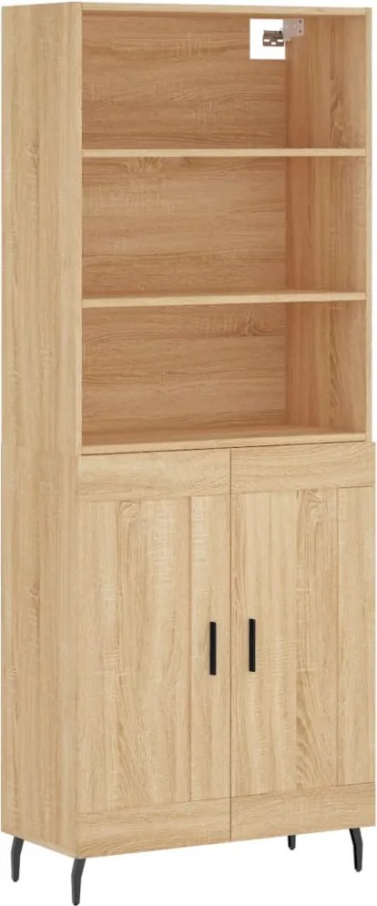 Skříň highboard dub sonoma 69,5 x 34 x 180 cm kompozitní dřevo 3189976