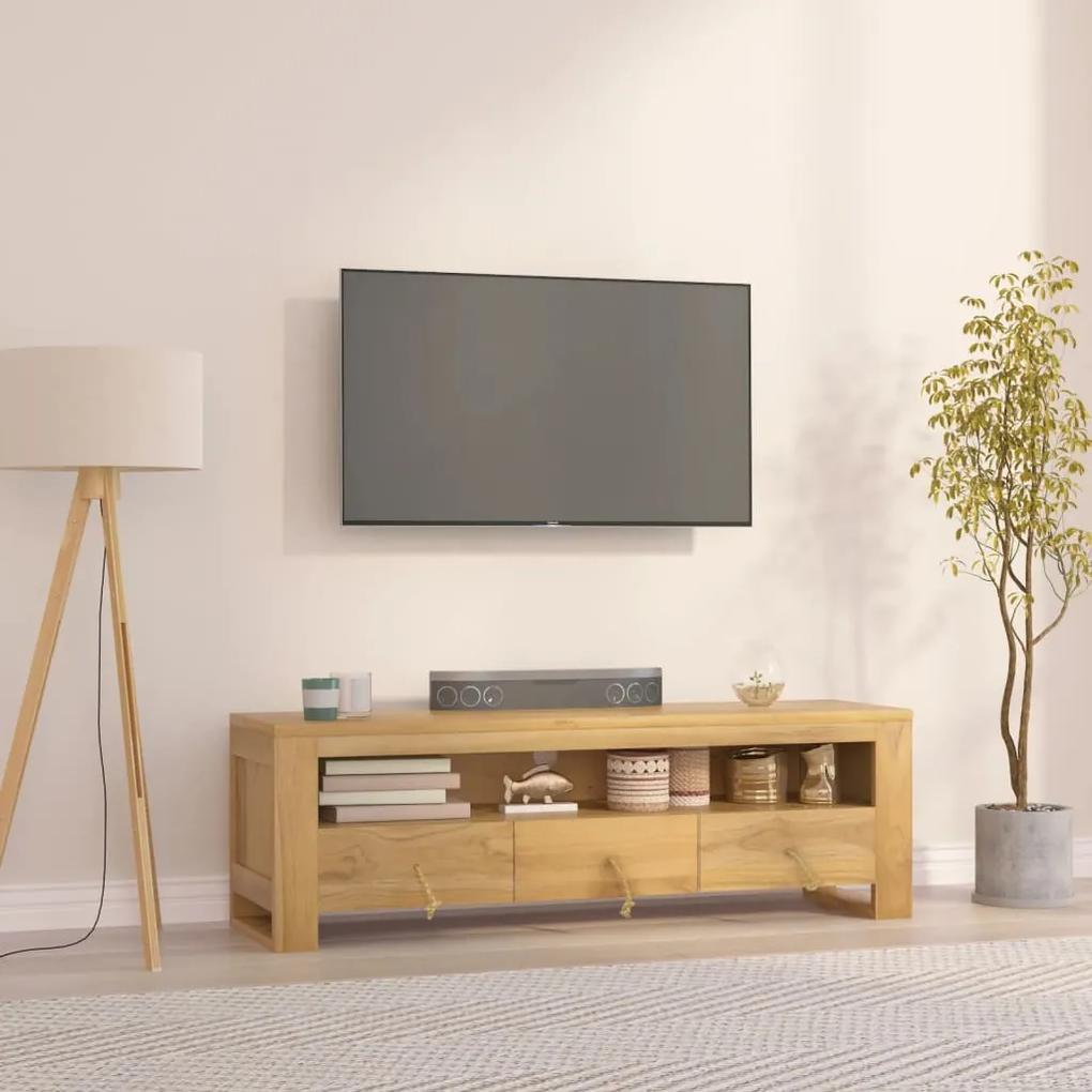 TV skříňka 110 x 30 x 35 cm masivní teakové dřevo