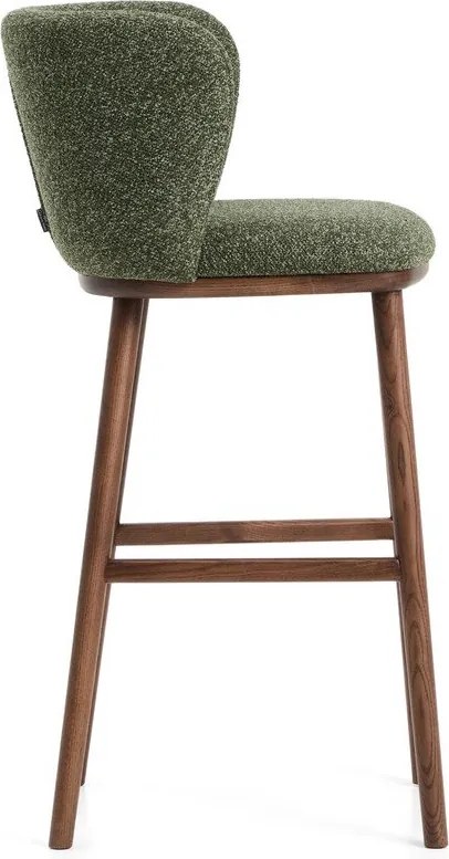 Tmavě zelená čalouněná barová židle (výška sedáku 75 cm) Ciselia – Kave Home
