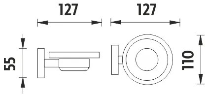 Mýdlenka nástěnná matné sklo NIMCO UNIX UN 13059W-26