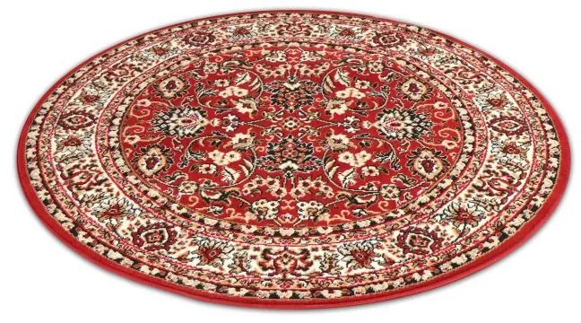 Sintelon, Kusový koberec Teheran Practica 59/CVC kruh, 200x200 (průměr) kruh, červená, chodba / předsíň