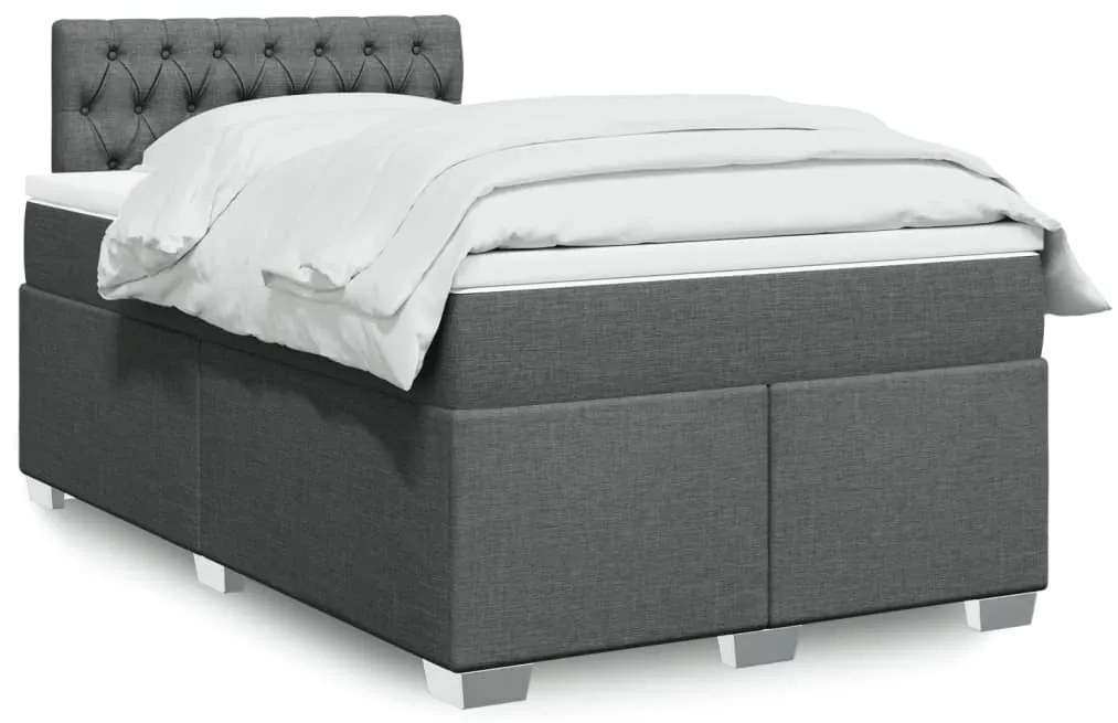 Box spring postel s matrací tmavě šedá 120x190 cm textil 3288135