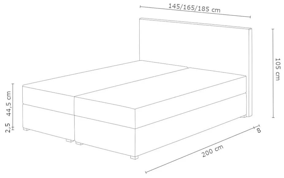 Expedo Čalouněná postel LAKE 2 + rošt + matrace, 160x200, Cosmic 800
