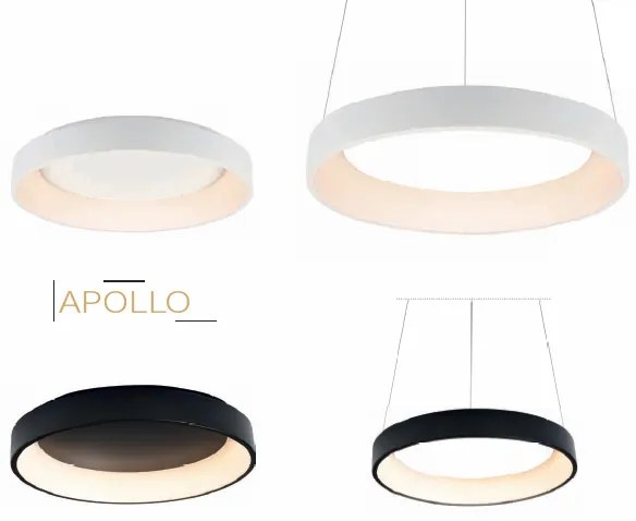 ACA DECOR LED závěsné svítidlo APOLLO, černá barva