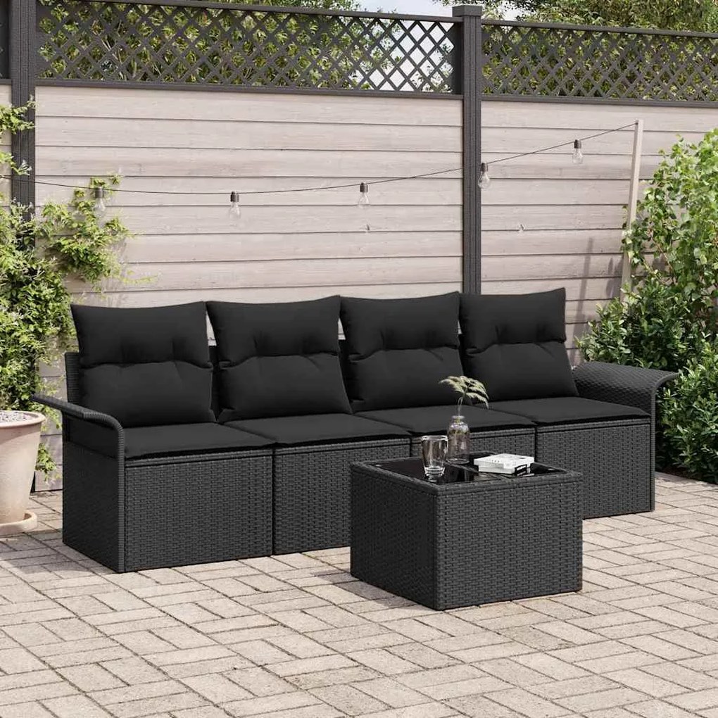Set pohovek 5 ks Černá polyratan 3345233