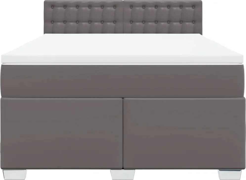Box spring postel s matrací šedá 140x200 cm umělá kůže 3288426