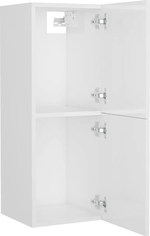 vidaXL Set koupelnového nábytku dřevotříska [3071184] Barva: bílá s vysokým leskem